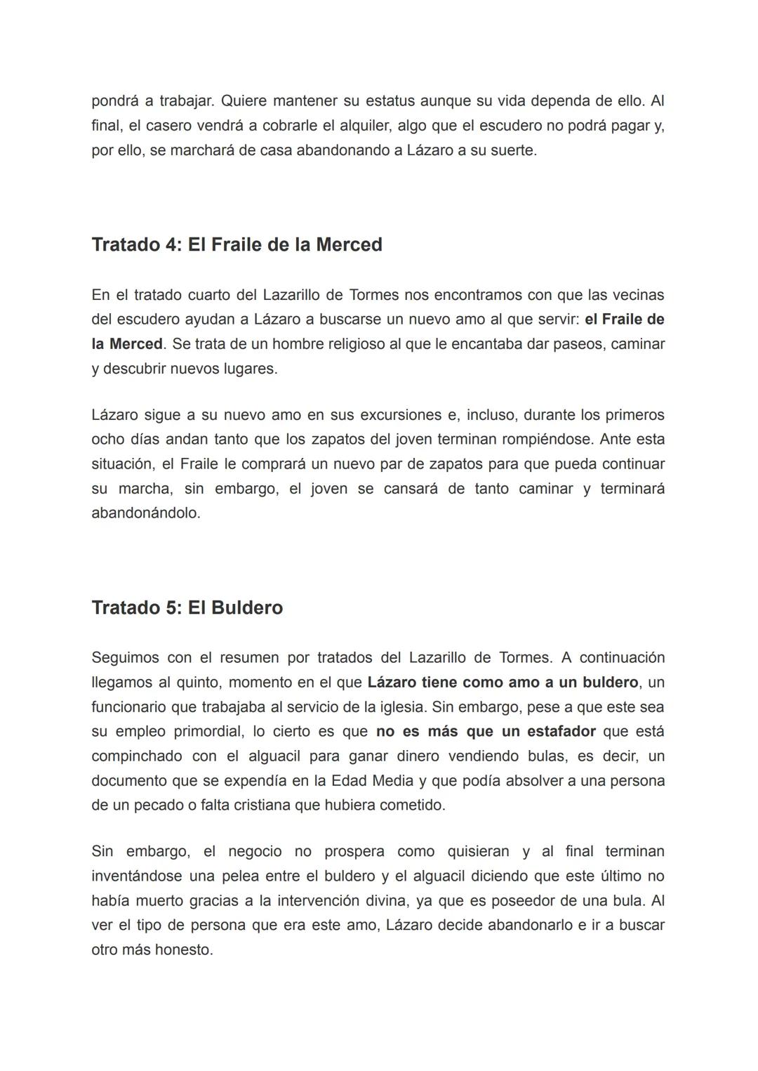 Explicado sencillamente: Resumen Lazarillo de Tormes: Capitulos y ...