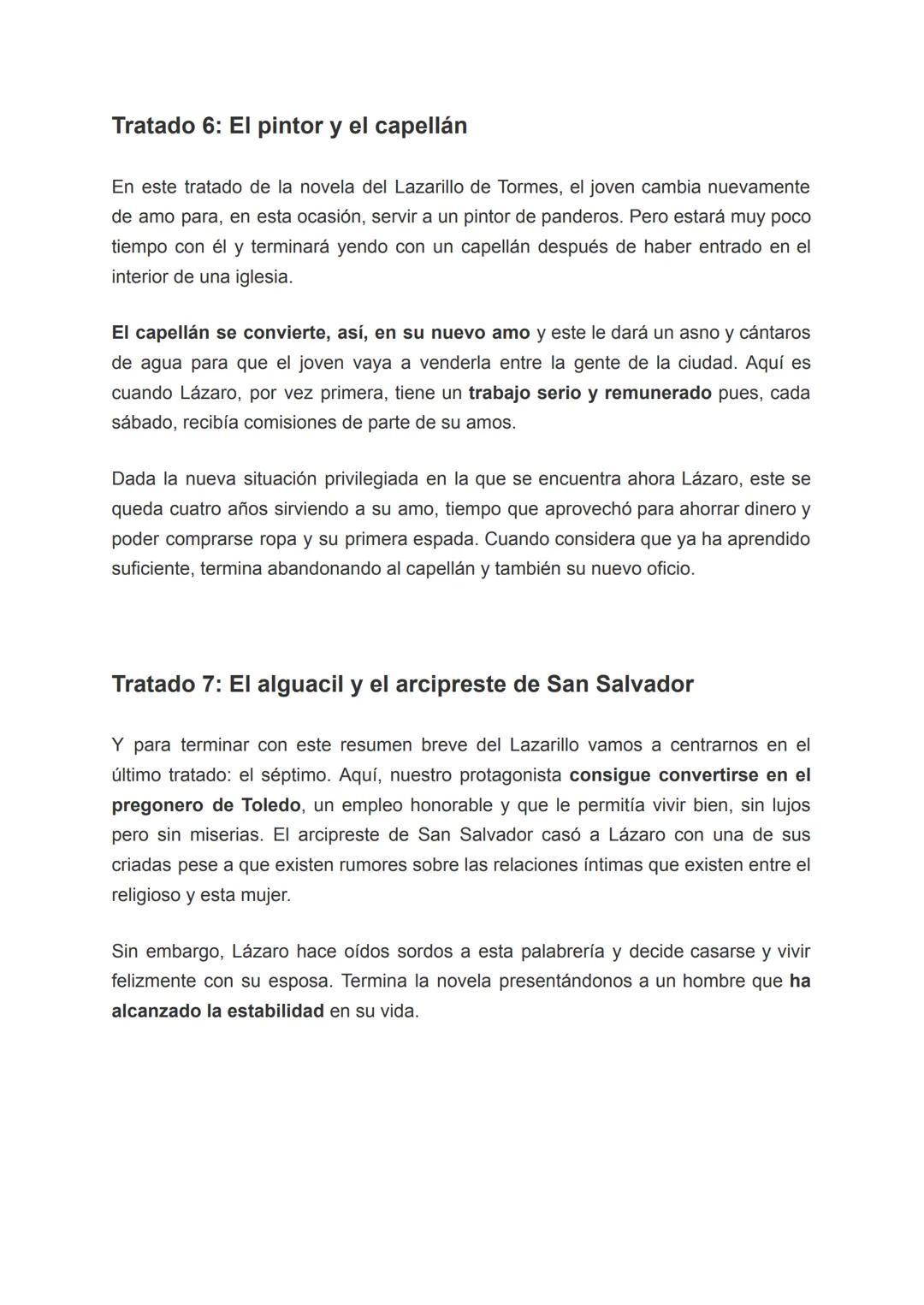 Explicado sencillamente: Resumen Lazarillo de Tormes: Capitulos y ...