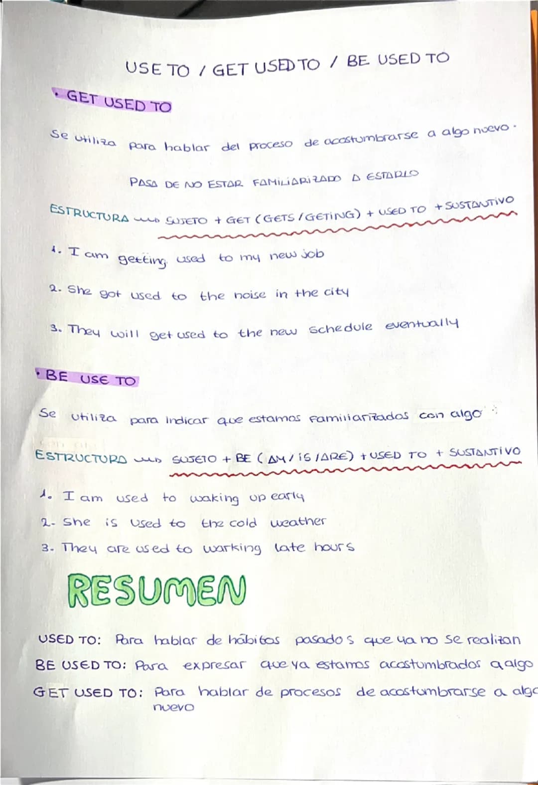 Explicado sencillamente: Usos de Used To, Get Used To y Be Used To ...